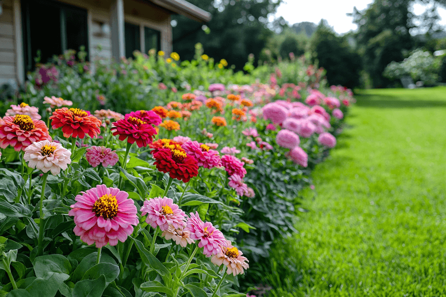 Kompozycje cynii w ogrodzie - 7 aranżacji